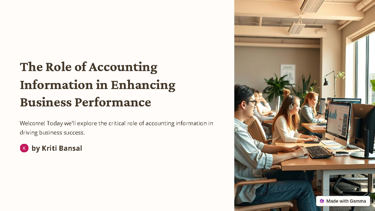 The Role of Accounting Info in Boosting Business Performance - Studocu