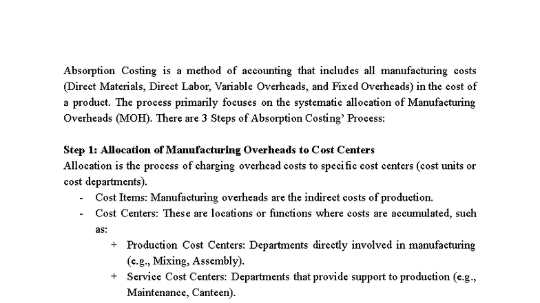 1.2.2. Absorption Costing: A Comprehensive Overview of MOH Allocation ...