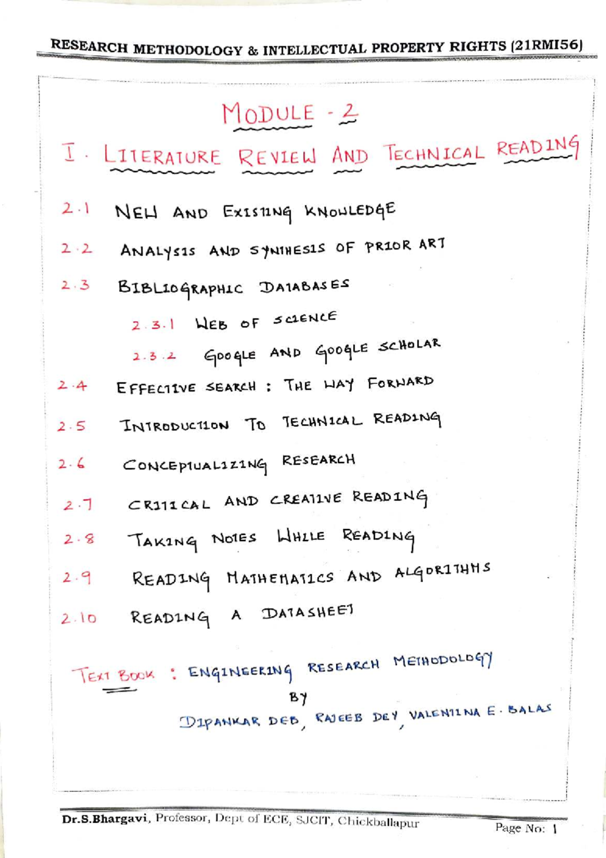 Research Methodology & Intellectual Property Rights (21 RMI56) Module 2 ...