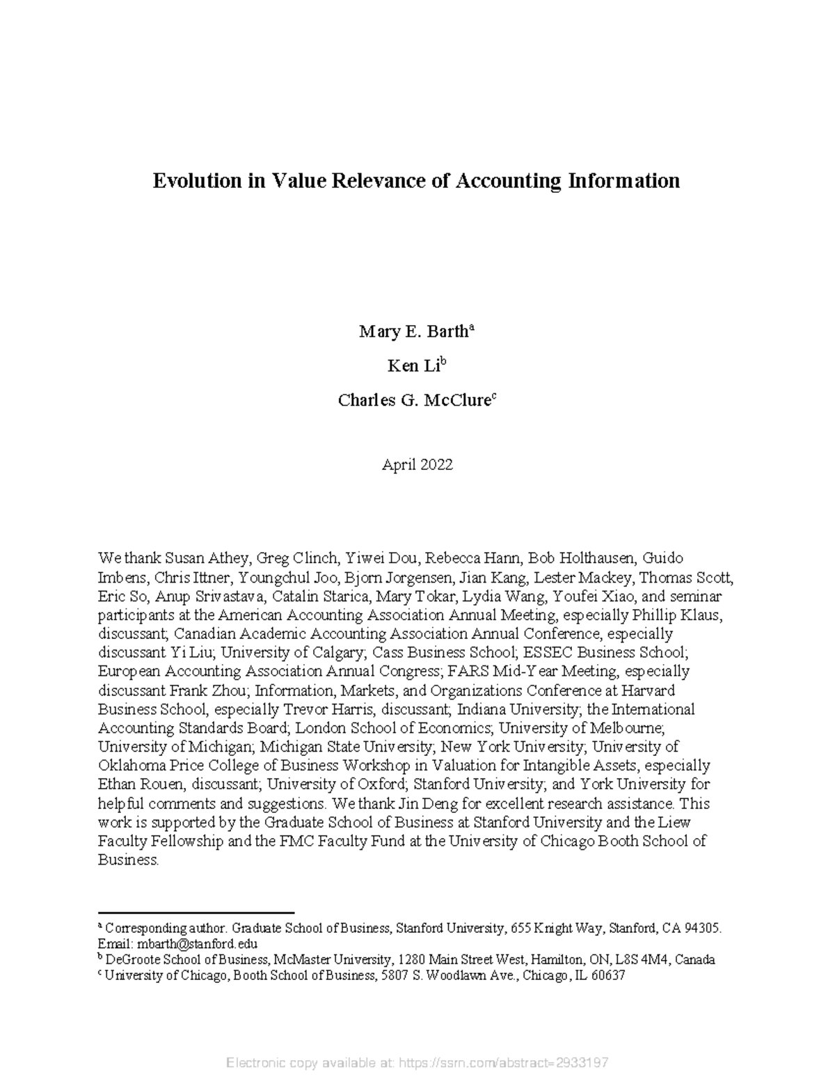 Evolution of Value Relevance in Accounting Info (2022) - Studeersnel
