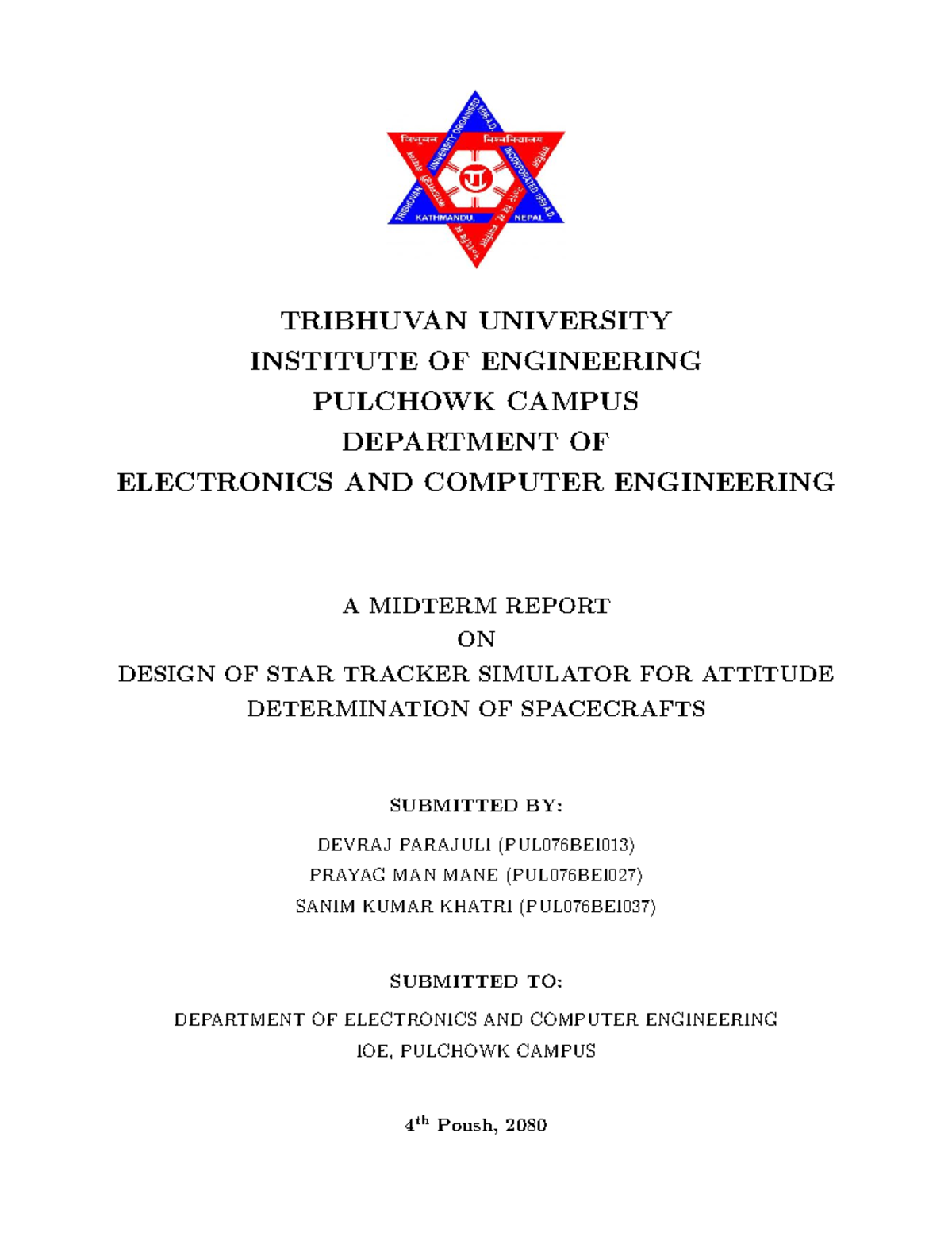 Design of Star Tracker Simulator for Attitude Determination of ...