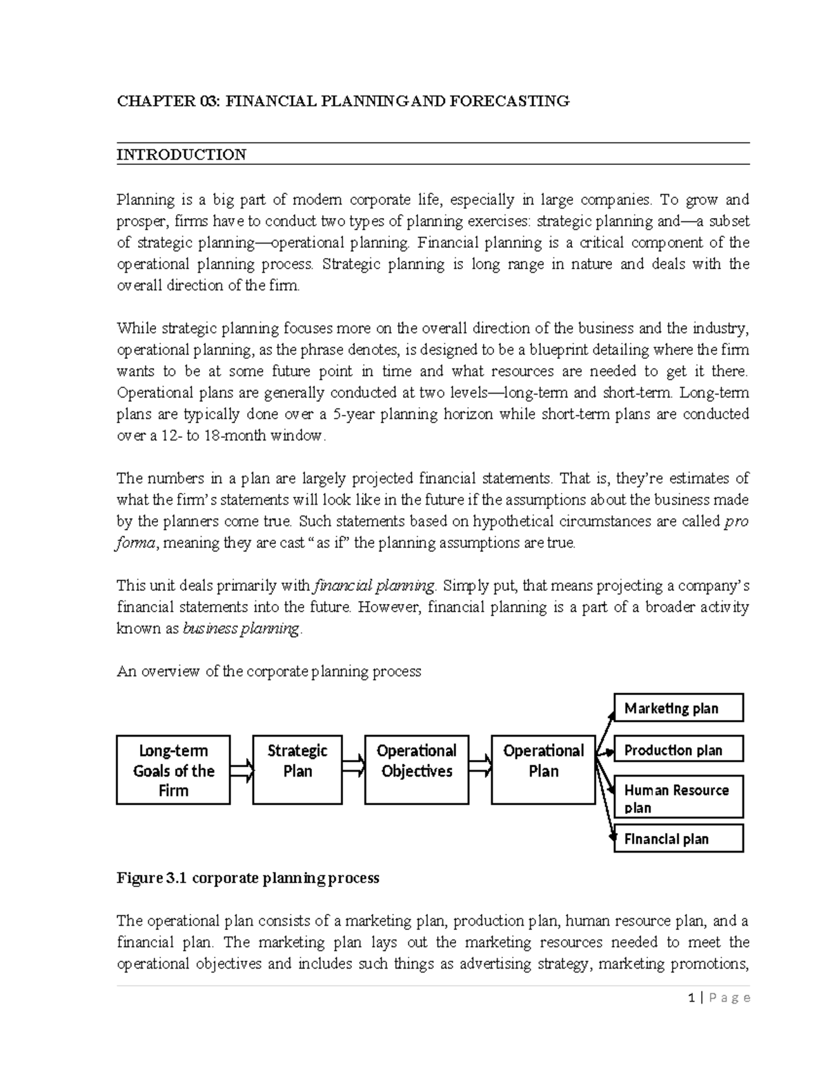 FM II - Chapter 03: Financial Planning & Forecasting Overview - Studocu