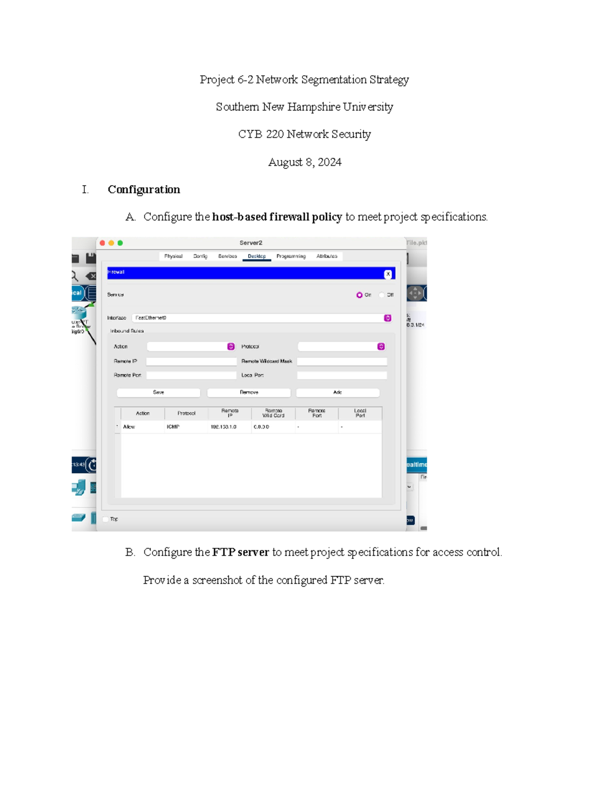 CYB 220 Project 6-2: Effective Network Segmentation Strategy Guide - Studocu