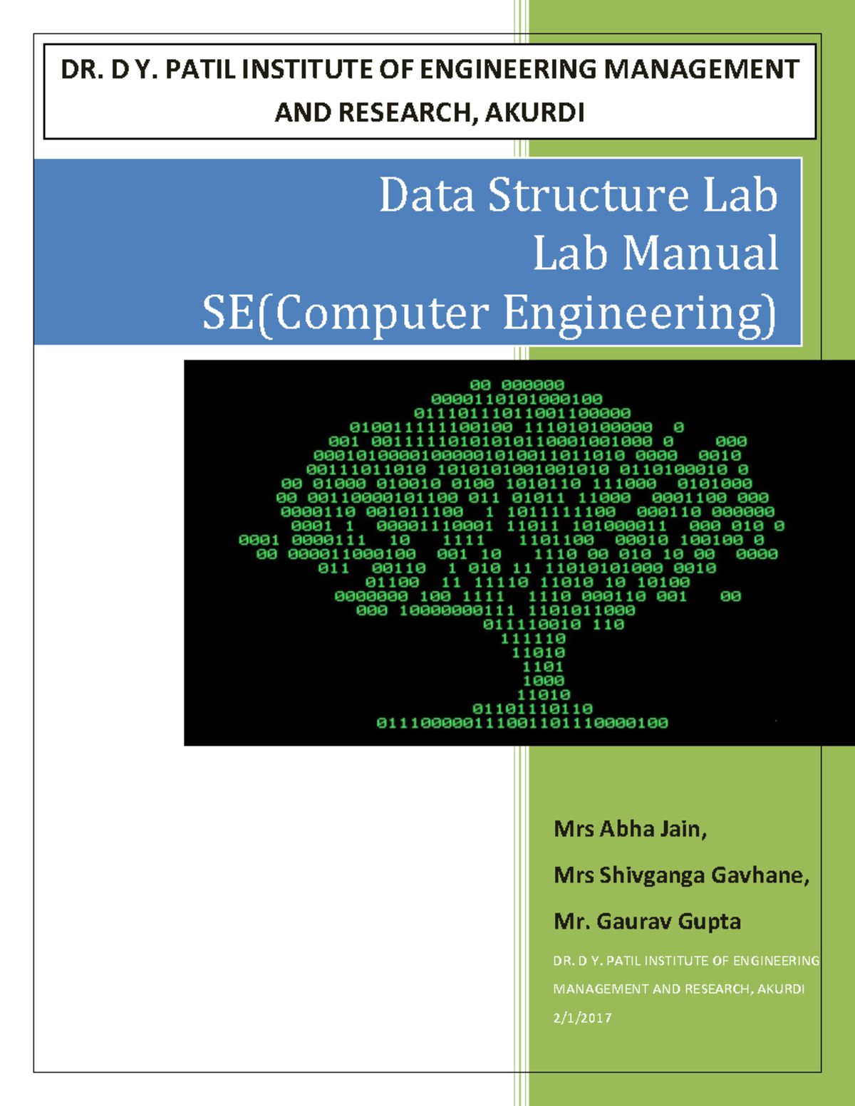 FDS LAB MANUAL 2021-22 - Computer Engineering - SPPU - Studocu