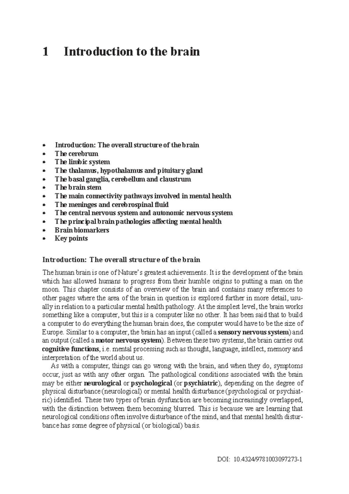 The Biological Basis of Mental Health: Overview of Brain Functions (PSY ...