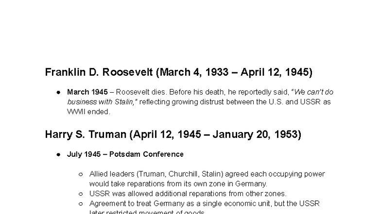 Vietnam War Context and Key Events (HIST 101) - Studocu