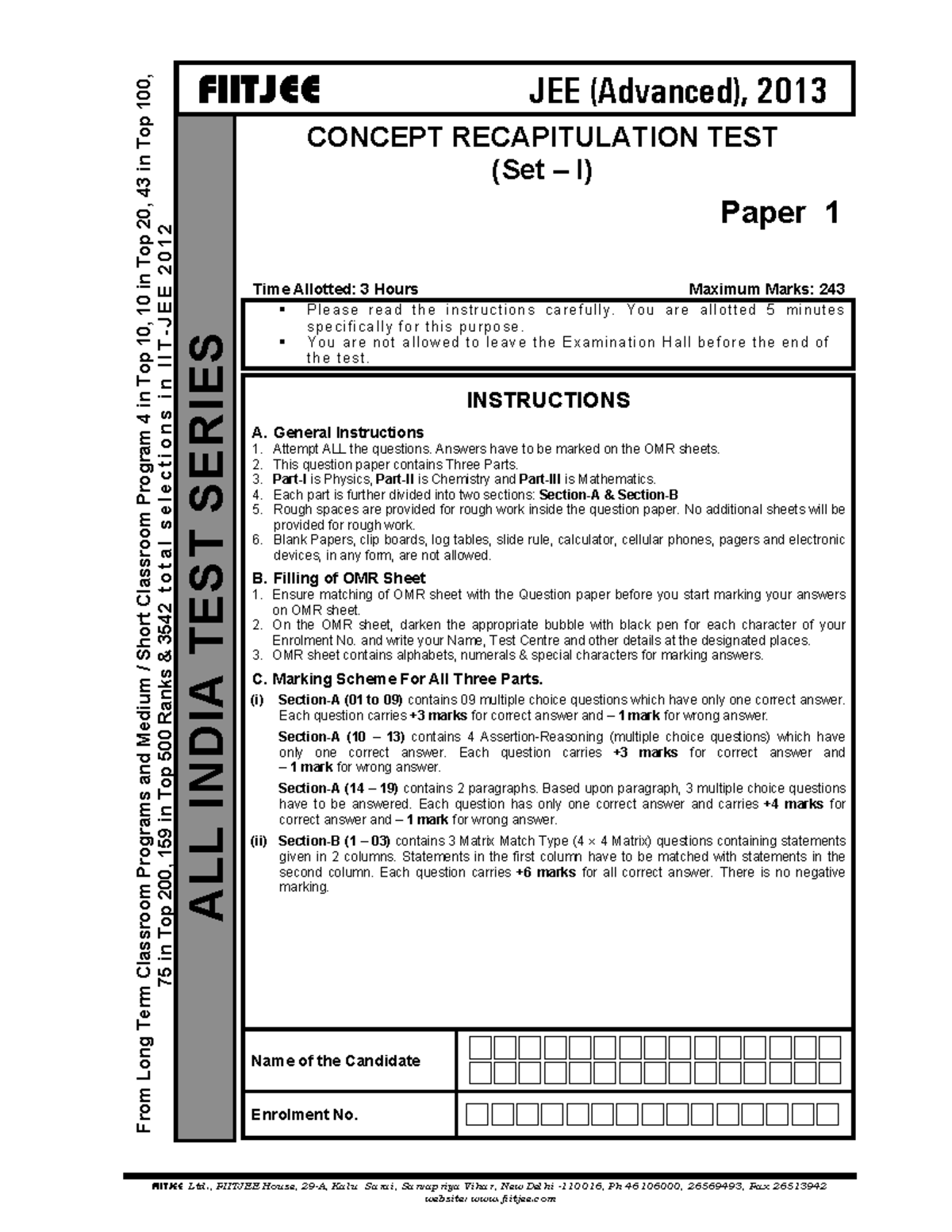 CRT SET-1 ADV P-1 - Concept Recapitulation Test Answers - Studocu