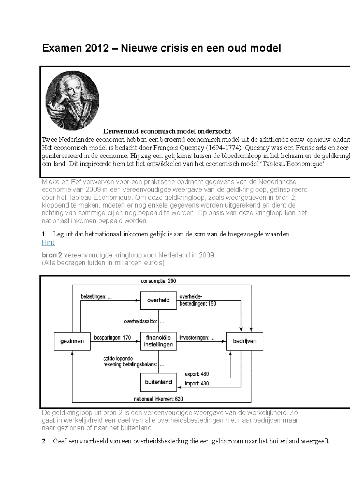 Voorbeeldopgaven Economie VWO 2023 - ISMBGA Model - Studeersnel