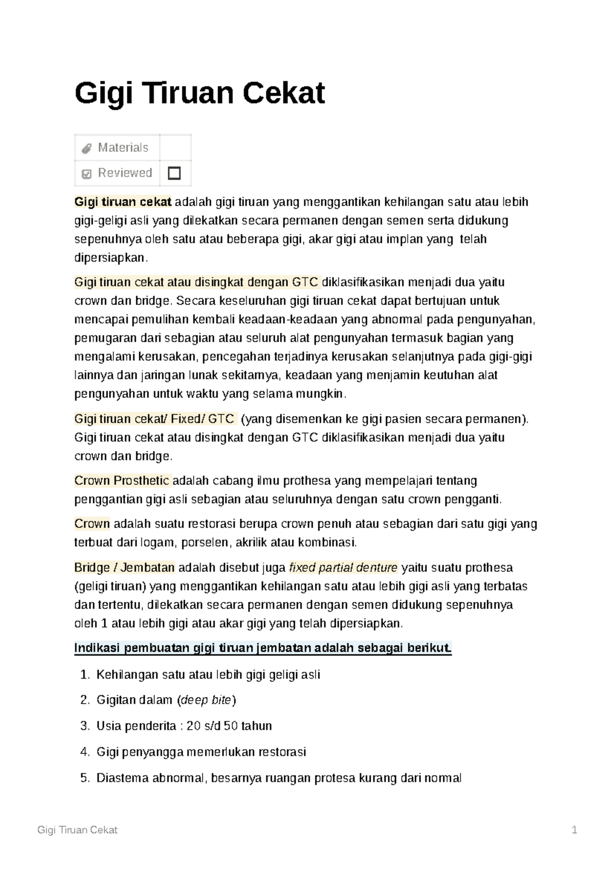 Gigi Tiruan Cekat: Jenis dan Indikasi Penggunaan GTC dalam ...