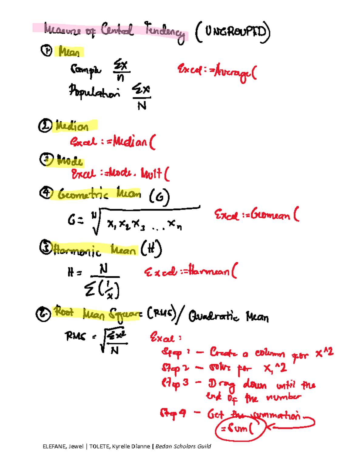 Appda Midterms Formula - Applied Data Analytics - Studocu