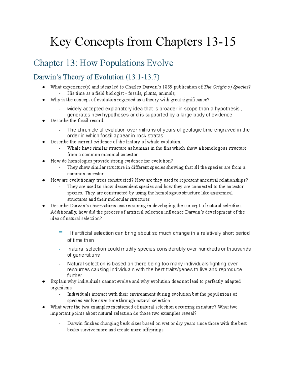 Final Exam Notes for Course XYZ 101: Key Concepts and Review - Key ...