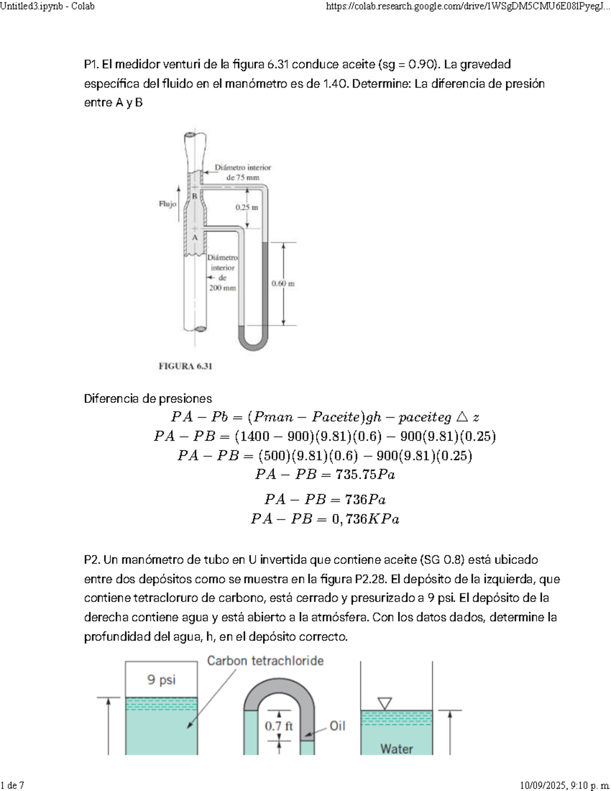 Taller De Presión Ejercicios Y Soluciones P1 P6 Studocu