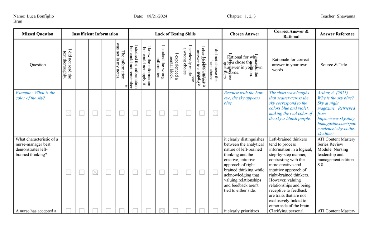 Chapter Quiz Review Worksheet - Key Concepts & Testing Skills - Studocu