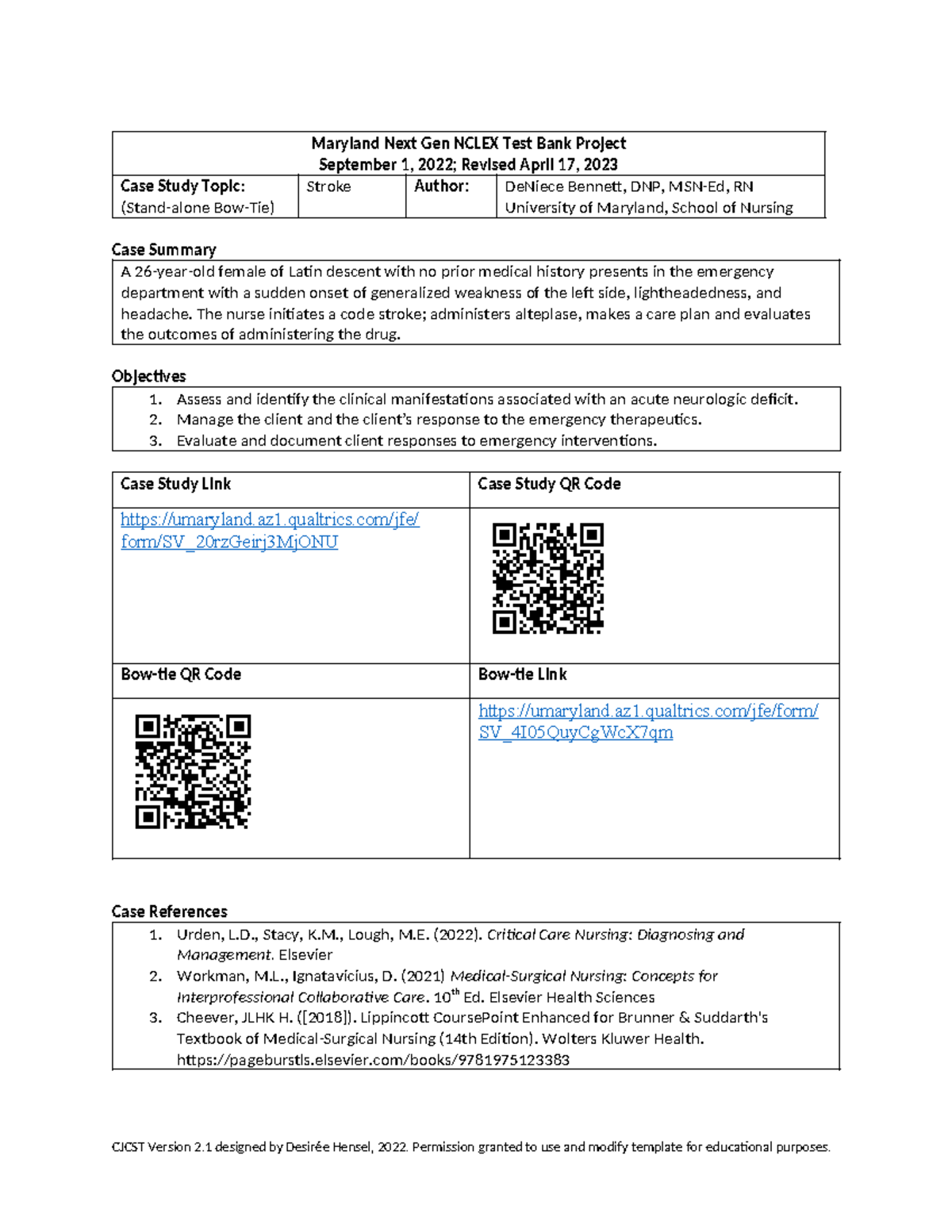Case Study: Ischemic Stroke Management - Maryland Next Gen NCLEX CJCST ...