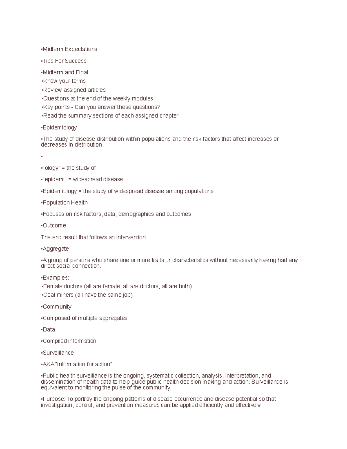 NR 503 week 4 - Simple review - Midterm Expectations Tips For Success Midterm and Final Know ...