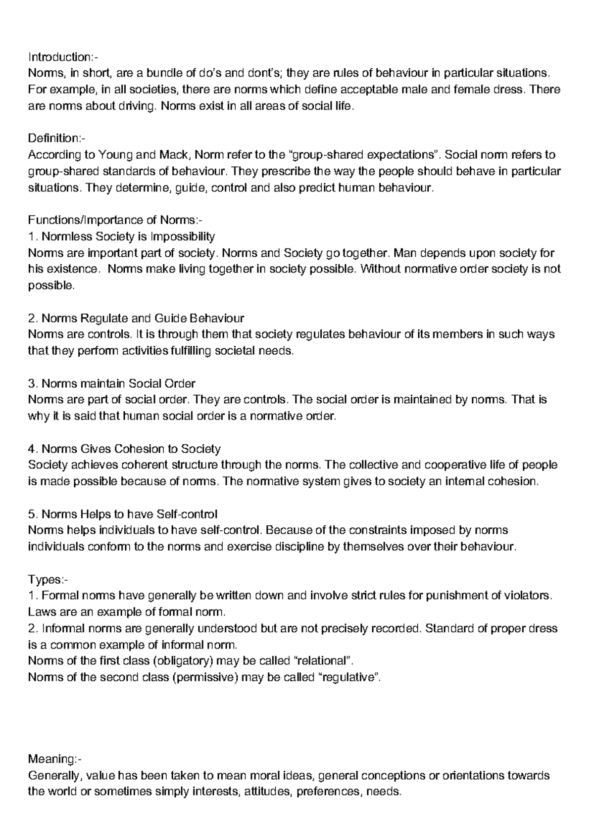 Norms and Values in Sociology: Understanding Social Behavior Concepts ...