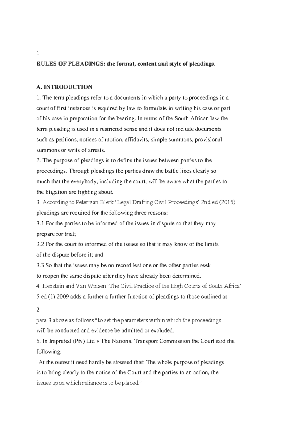 10 Pleadings Rules: Format, Content, and Style Explained - Studocu