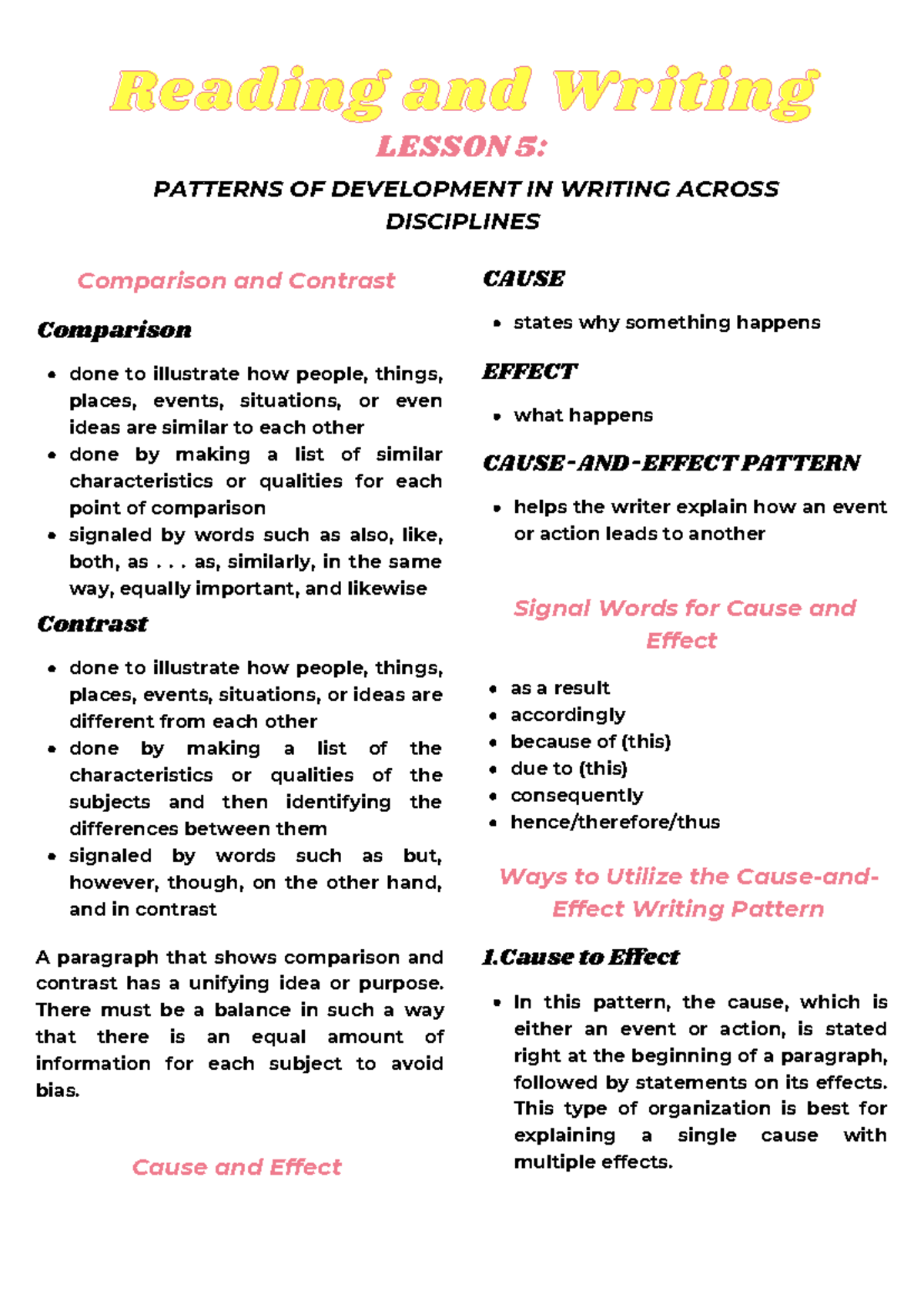 Reading and Writing Reviewer - Reading and WritingReading and Writing ...
