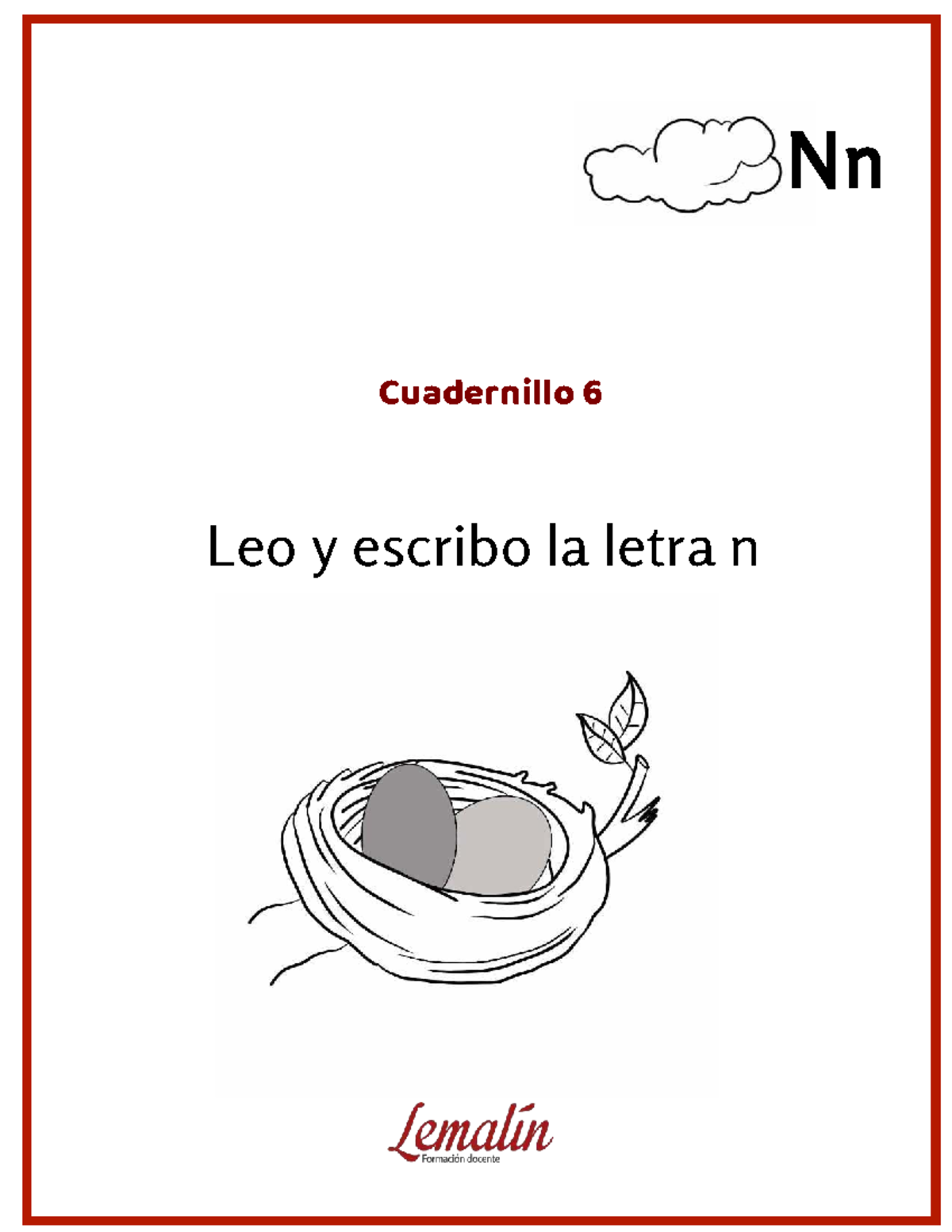 Cuadernillo 06: actividades para aprender la letra n - Studocu
