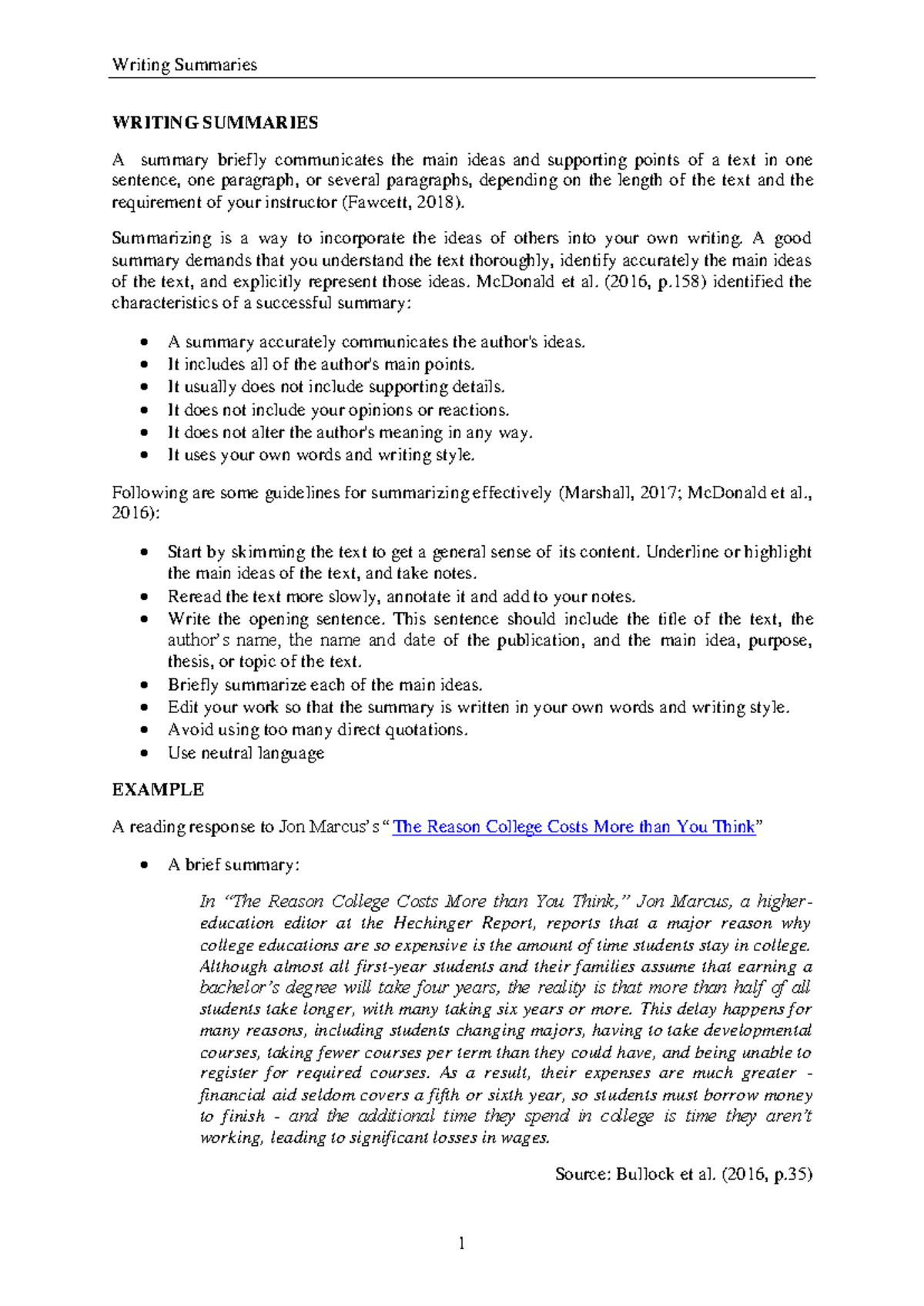 Writing Summaries - Writing Summaries 1 WRITING SUMMARIES A summary ...