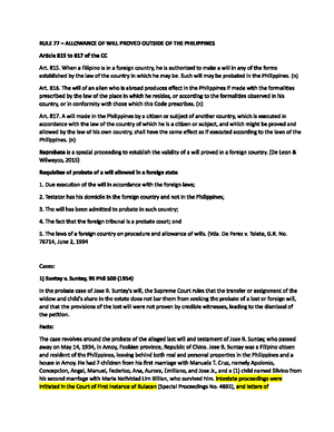 Special Civil Action Lecture Notes - I. SPECIAL CIVIL ACTIONS (Rules 62 ...