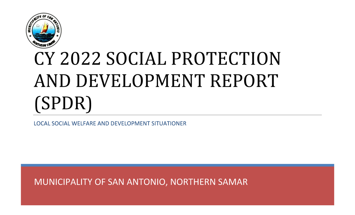 SPDR San Antonio 2022: Local Social Welfare & Development Report - Studocu
