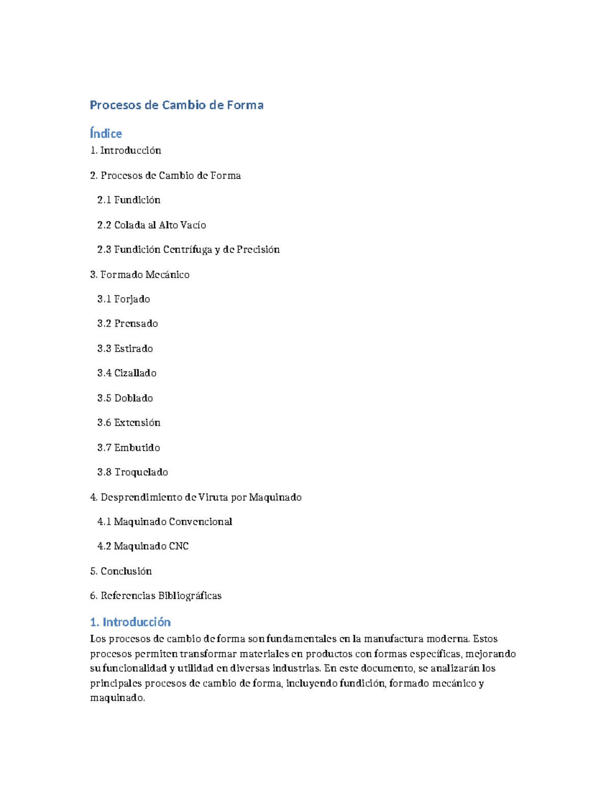 Procesos de Cambio de Forma en Manufactura Moderna: Fundición y Formado ...