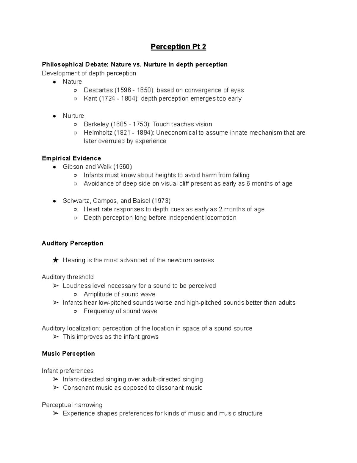 Perception Pt 2 - Nurture in depth perception Development of depth ...