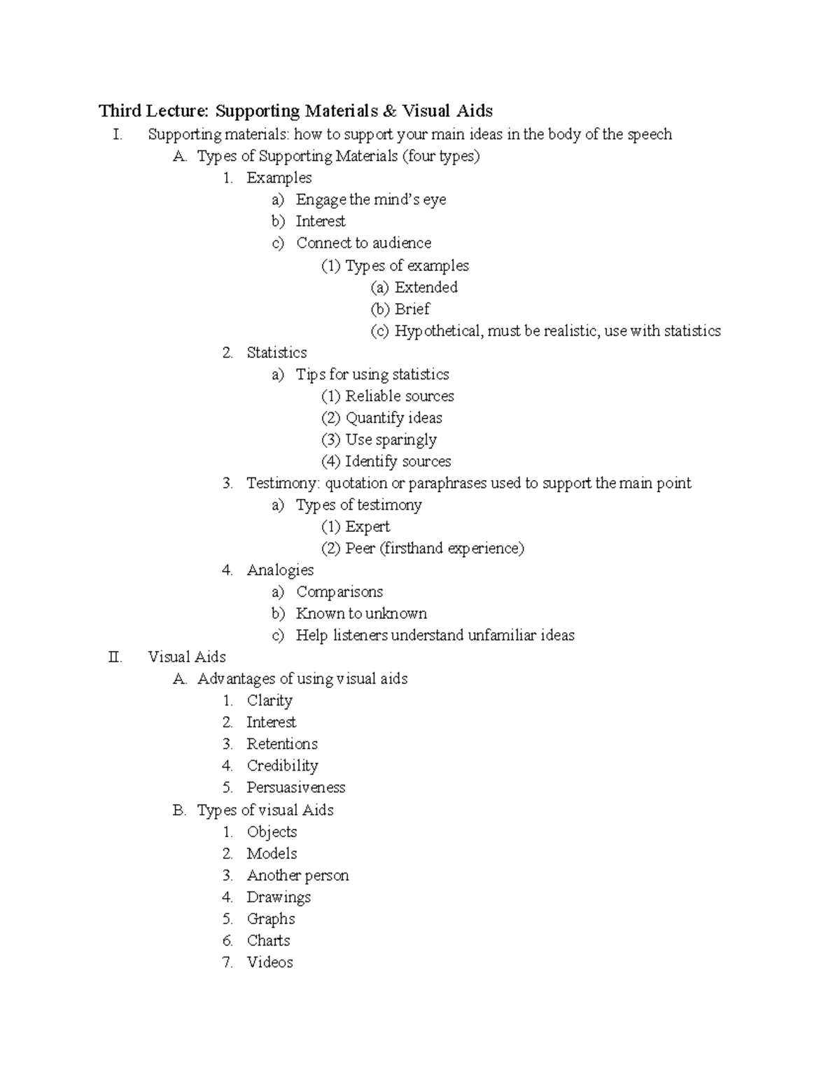 Third Lecture Supporting Materials & Visual Aids - Third Lecture ...