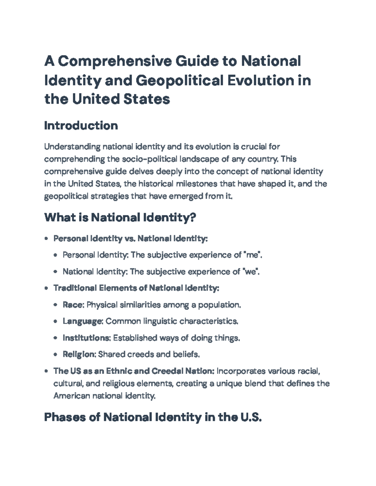 A Comprehensive Guide to U.S. National Identity and Geopolitical ...