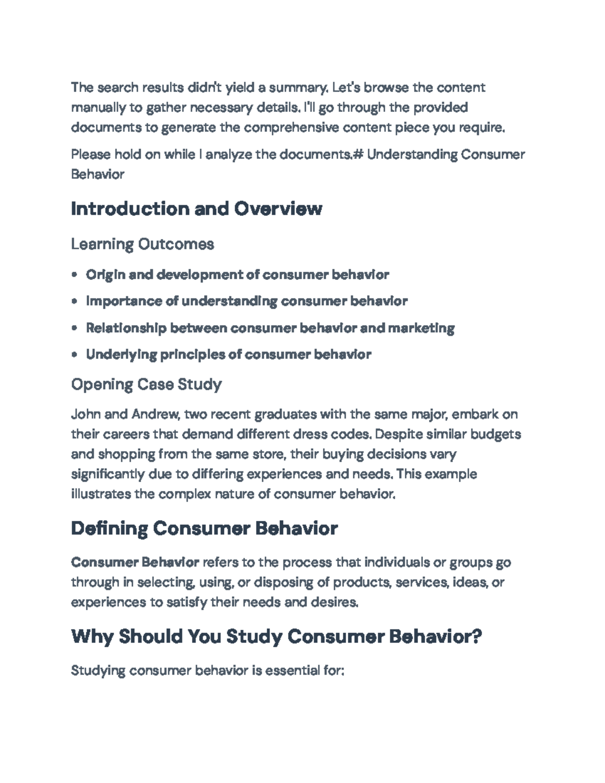 Understanding Consumer Behavior: Insights & Strategies (MKT 101) - Studocu