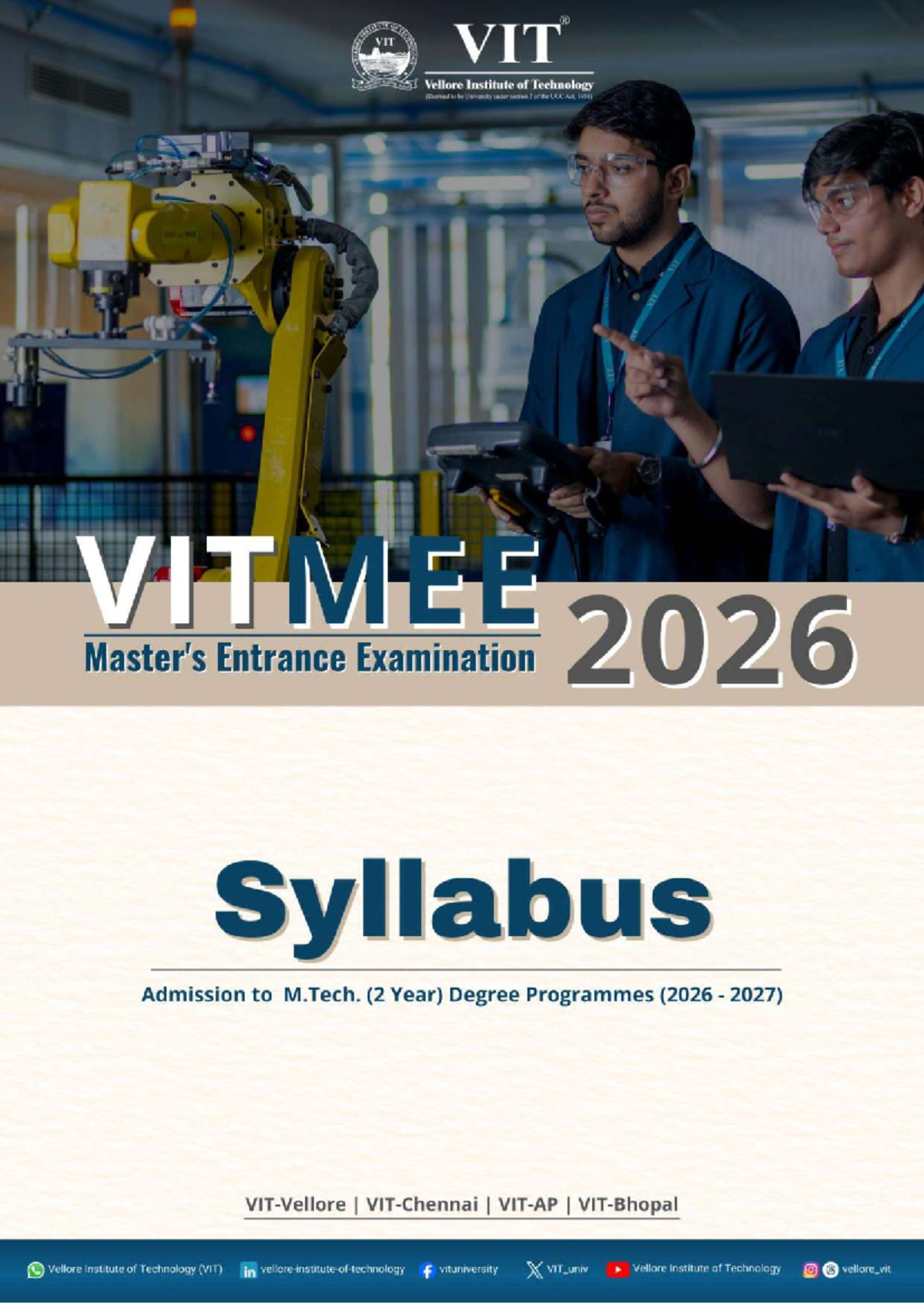 VITMEE 2026 M.Tech. (2 Year) Comprehensive Syllabus Overview - Studocu