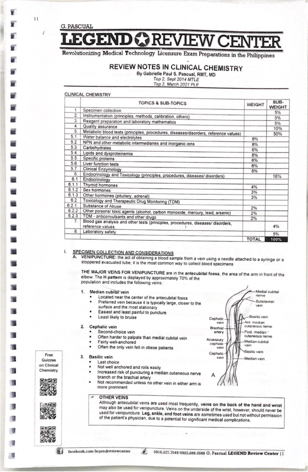0. Clinical Chemistry Lecture - 11 G. PASCUAL LEGEND REVIEW CENTER ...