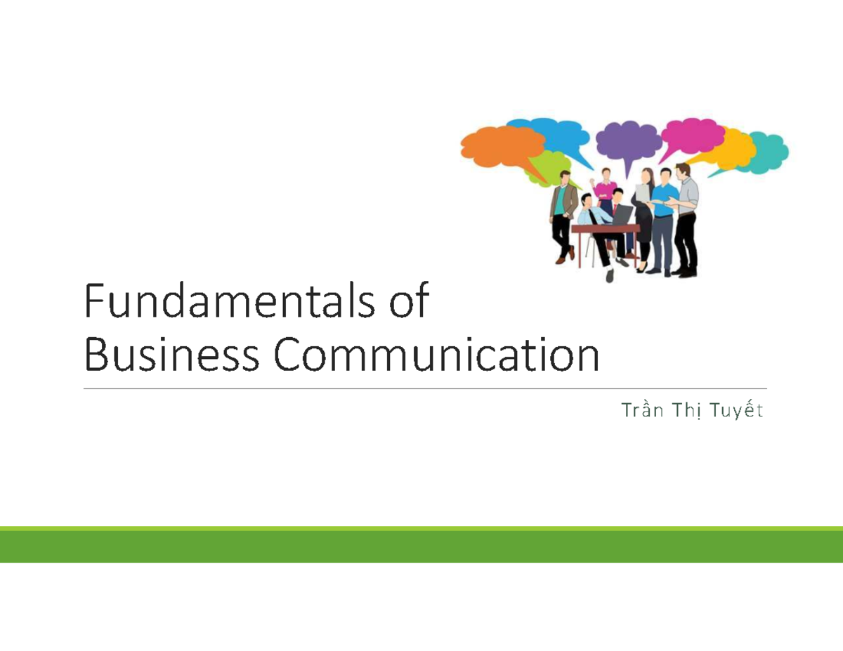 Fundamentals of Business Communication: Key Concepts and Principles ...
