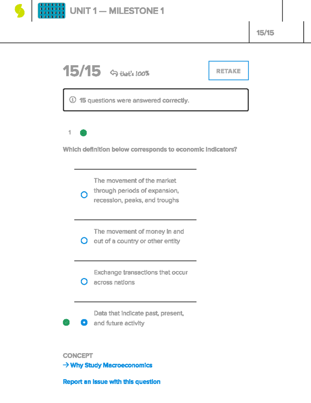 Sophia Macroeconomics Unit 1 Milestone 1 Retake Answers & Concepts ...