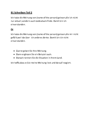 Schreiben und Sprechen Themen B1 - Sprechen und Schreiben B1 alle ...