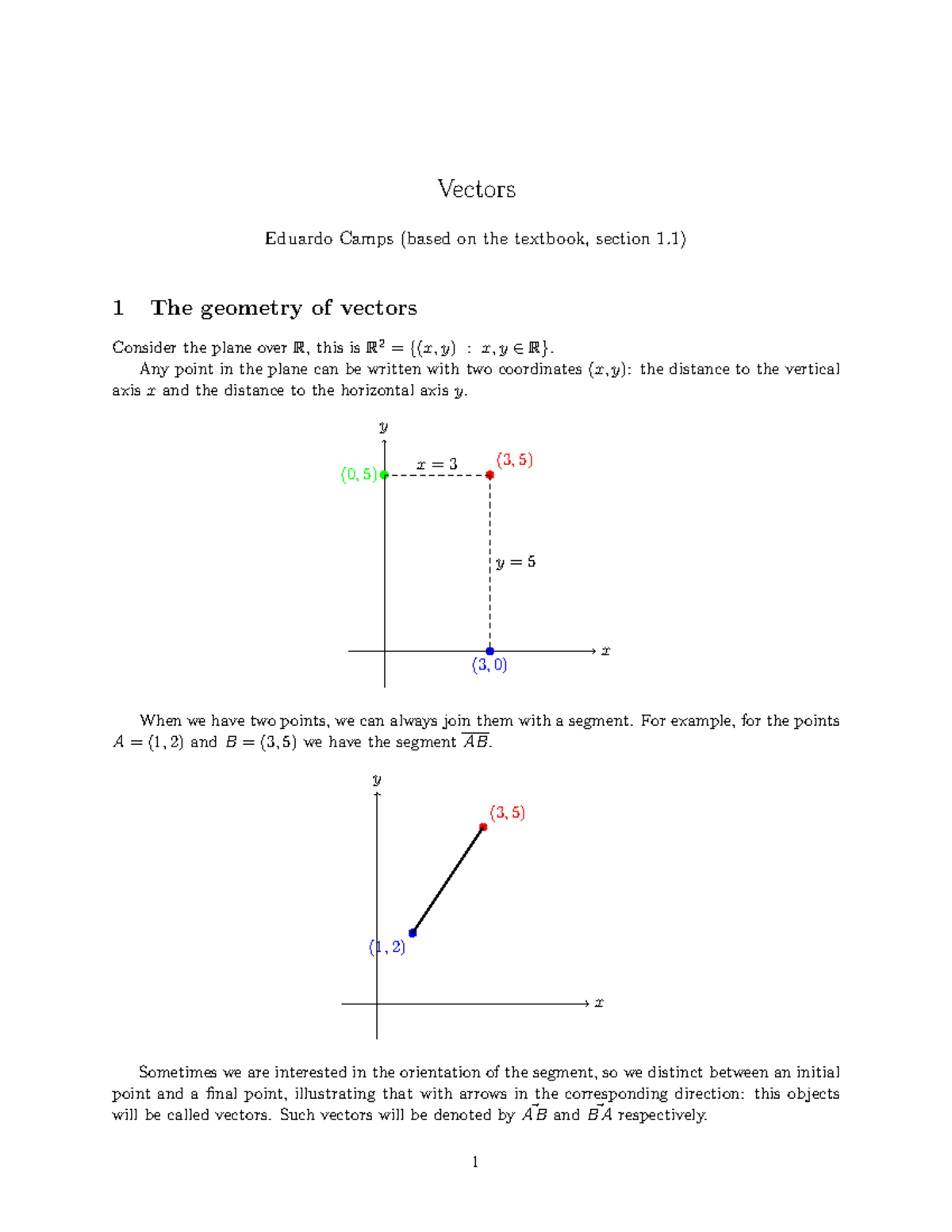 Geometry and Operations of Vectors in Rn - MATH 101 Lecture Notes - Studocu