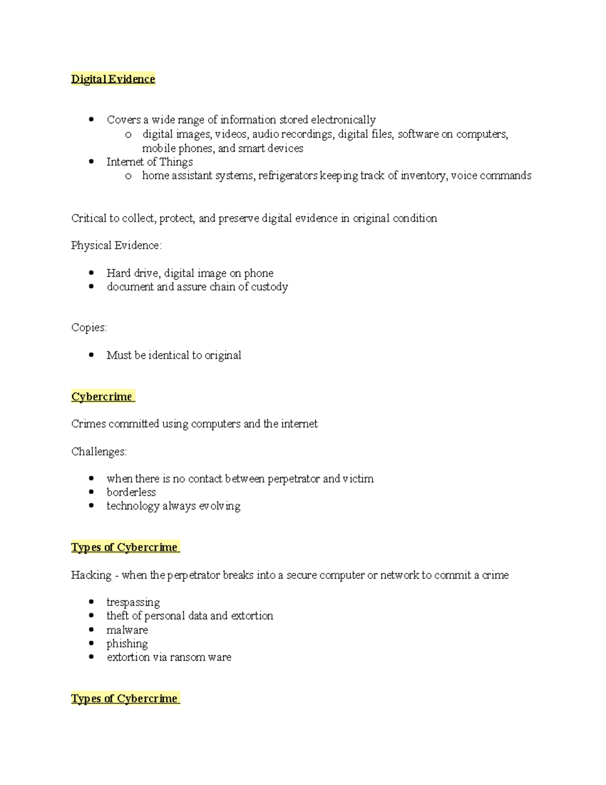 Forensics - Digital Evidence - Digital Evidence Covers a wide range of ...