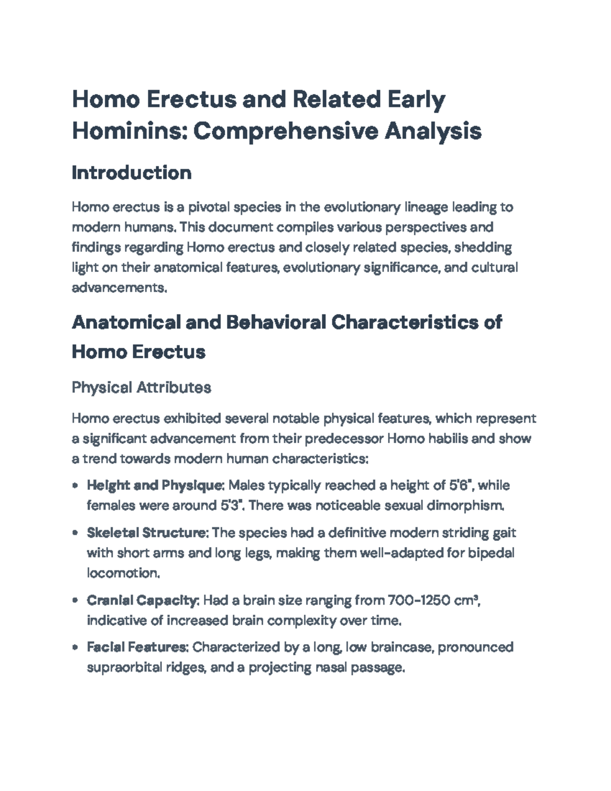 Homo Erectus: Evolutionary Insights and Anatomical Highlights - Homo ...