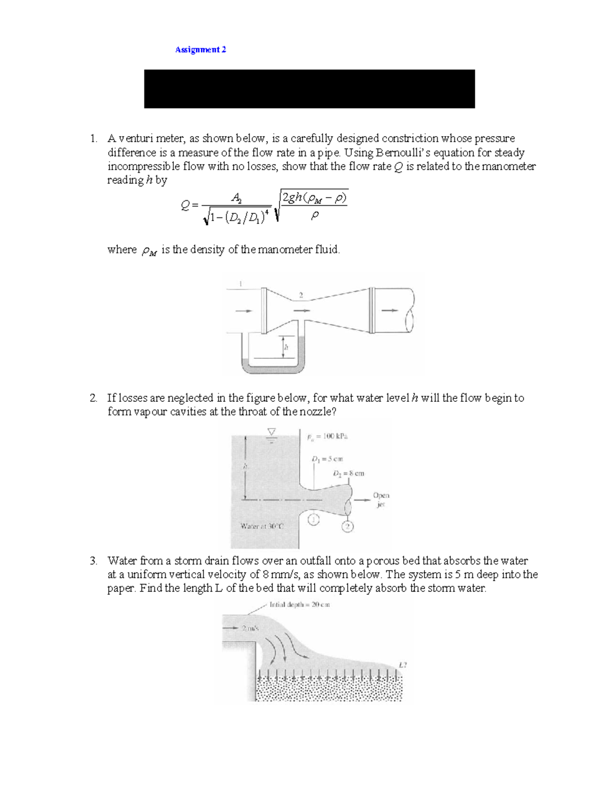 Assignment 2 - CEE224 Engineering Fluid Mechanics Analysis - Studocu