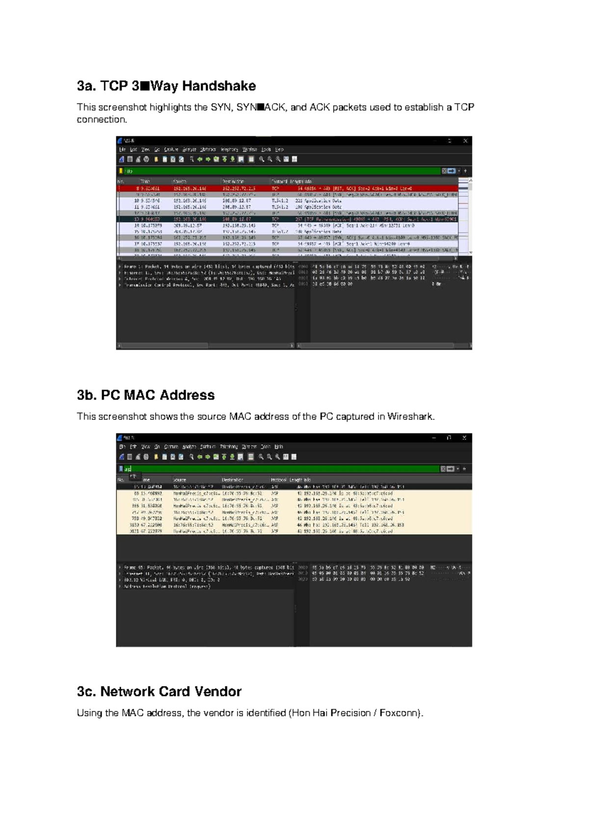 Wireshark Assignment: TCP Handshake & MAC Address Analysis - Studocu