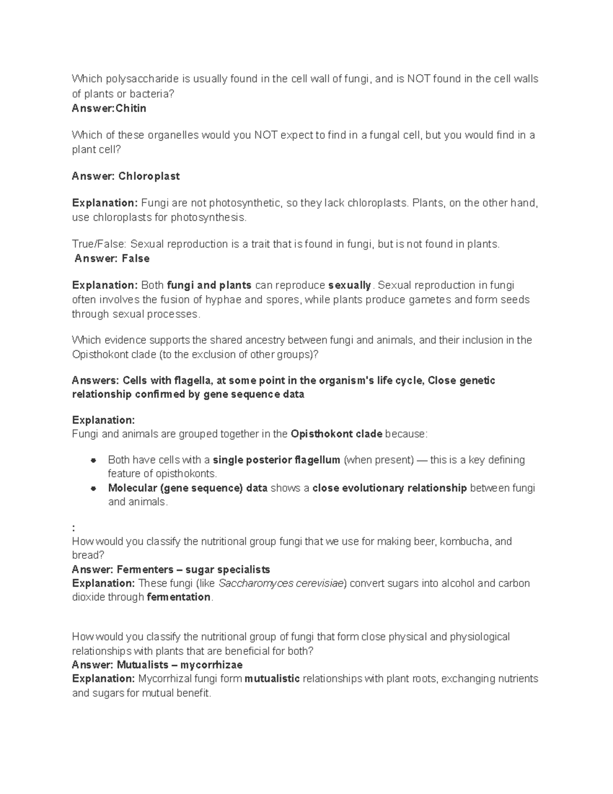 Fungal Classification and Reproductive Strategies Overview (BIO 101 ...