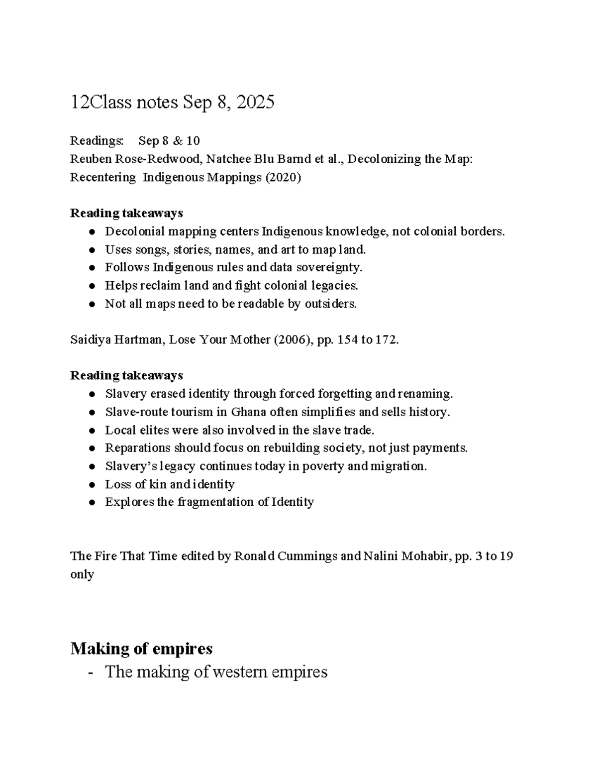 Geog 220 - Class Notes Summary: Indigenous Mapping & Decolonization ...
