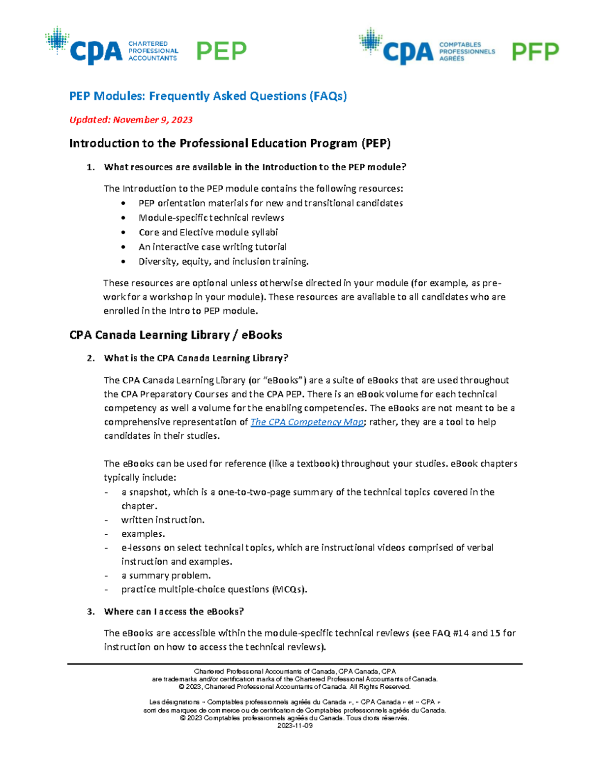 04048-EC PEP Module Resources & FAQs - Updated Nov 2023 - Studocu