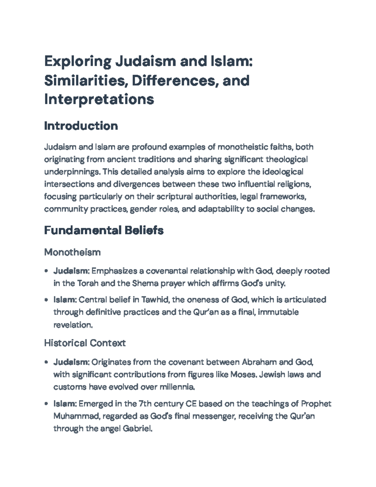 Exploring Judaism and Islam: Key Differences and Similarities Analysis ...