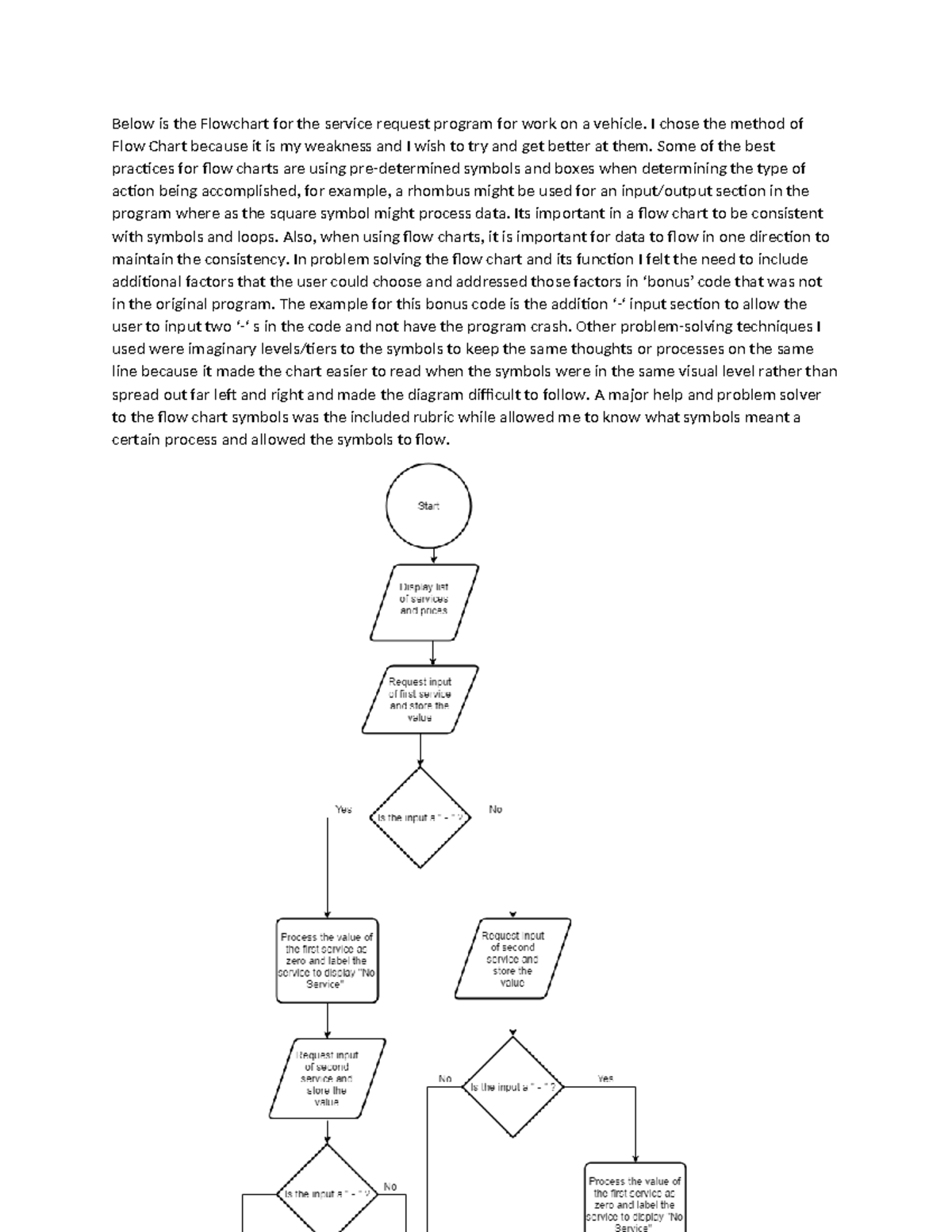 Module 3 project - Below is the Flowchart for the service request program for work on a vehicle ...