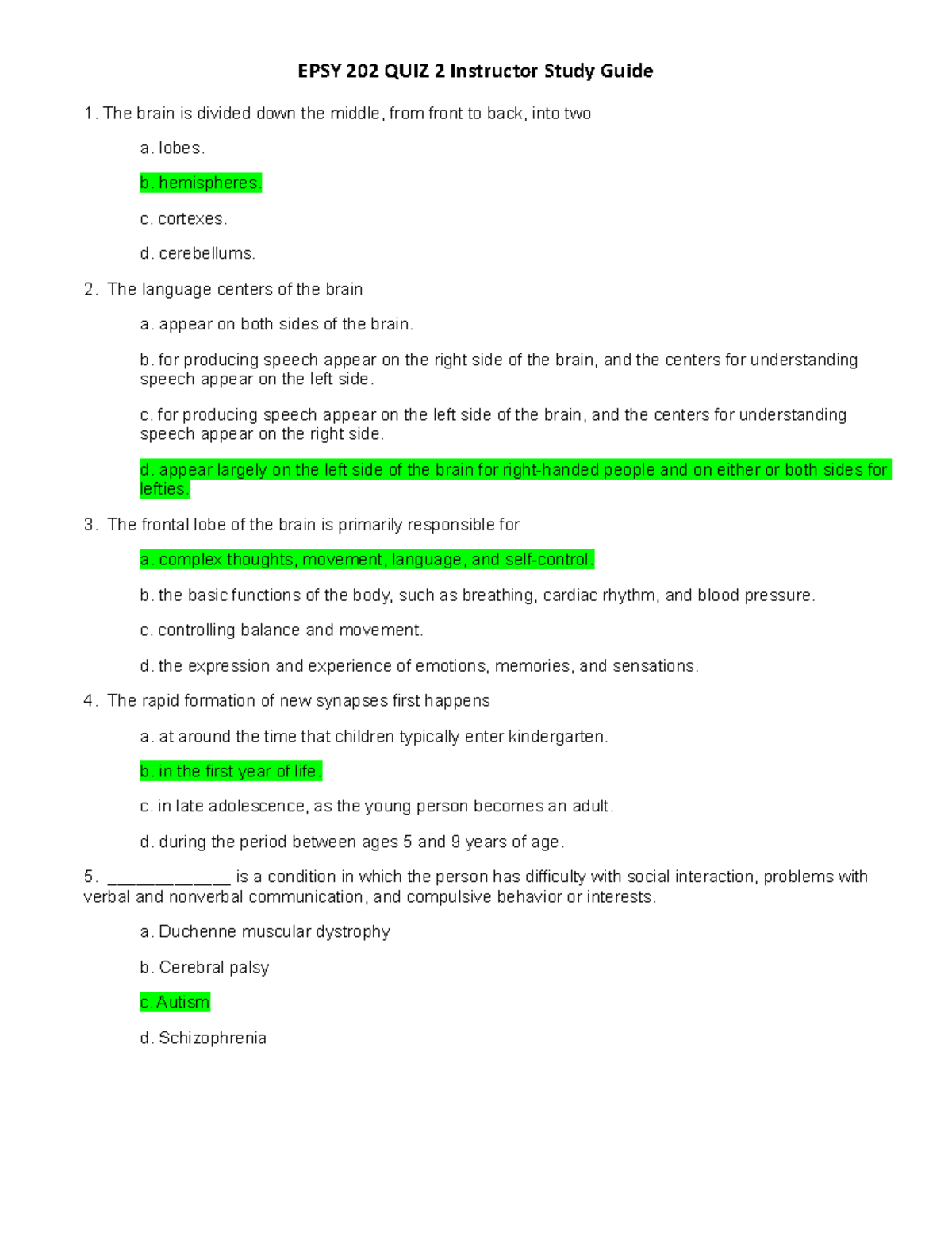 EPSY 202 Quiz 2 Study Guide: Key Topics in Chapters 5-7 - Studocu