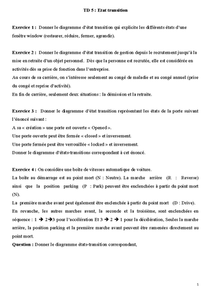 TD 2 avec Solution - 1 TD1 : Diagramme de cas d'utilisation UML Identification des acteurs et de ...