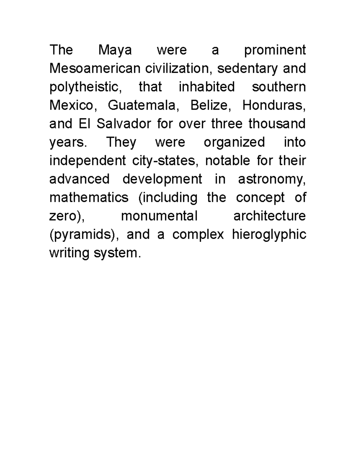 Maya Civilization Overview: History, Society, and Culture - Studocu