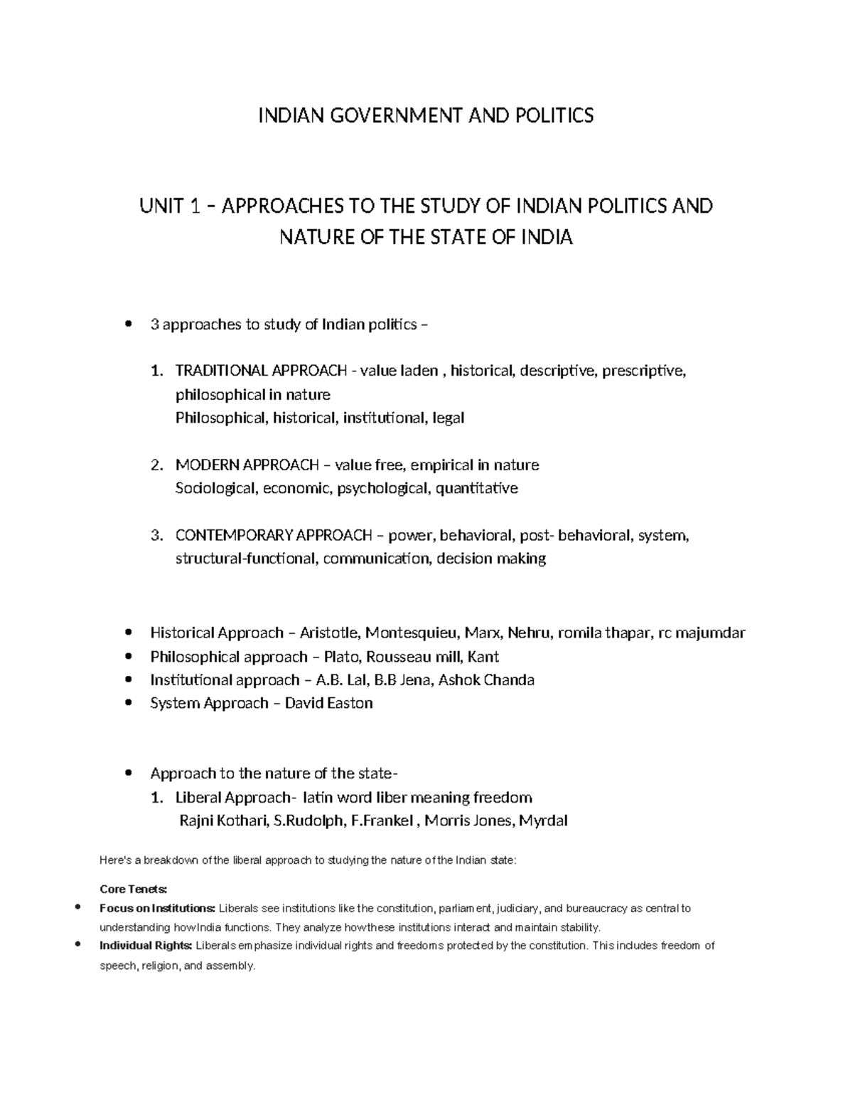 Igp Lecture Notes: Indian Government & Politics Overview - Studocu